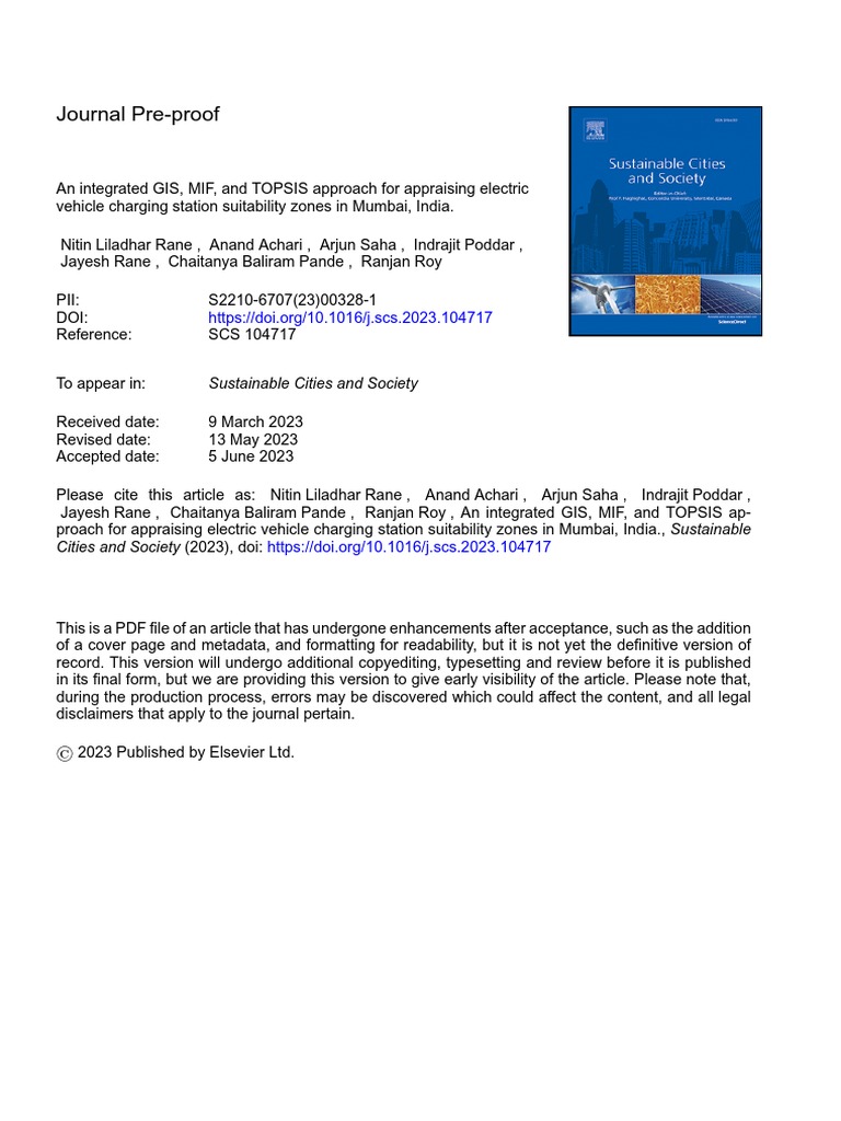 An Integrated GIS, MIF, and TOPSIS Approach For Appraising Electric ... An Integrated GIS, MIF, and TOPSIS Approach For Appraising Electric ...