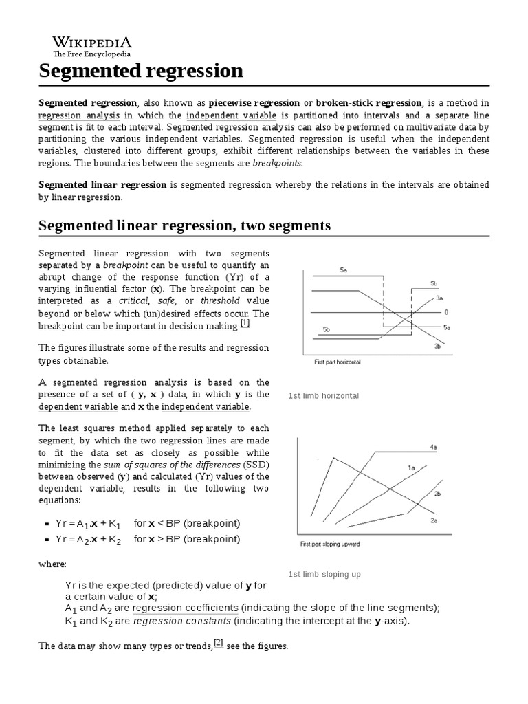 Segmented Regression Pdf Statistical Analysis Teaching Mathematics