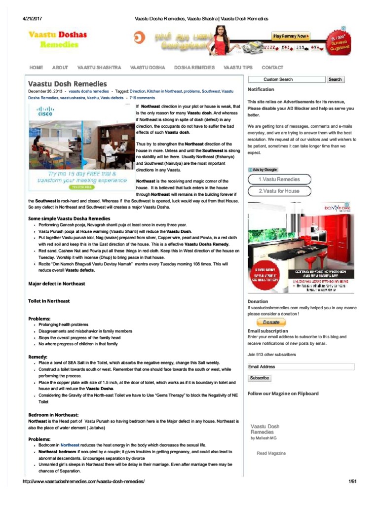 Vasthu Dosh | PDF