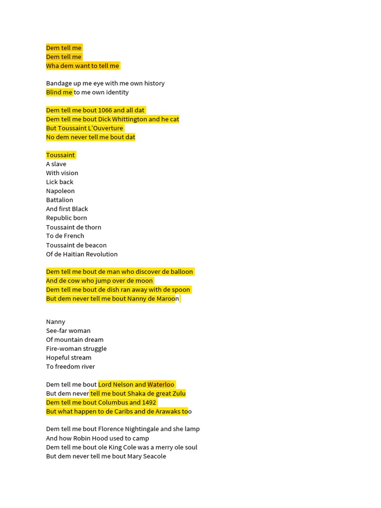 John Agard - Checking Out Me History | PDF John Agard - Checking Out Me History | PDF