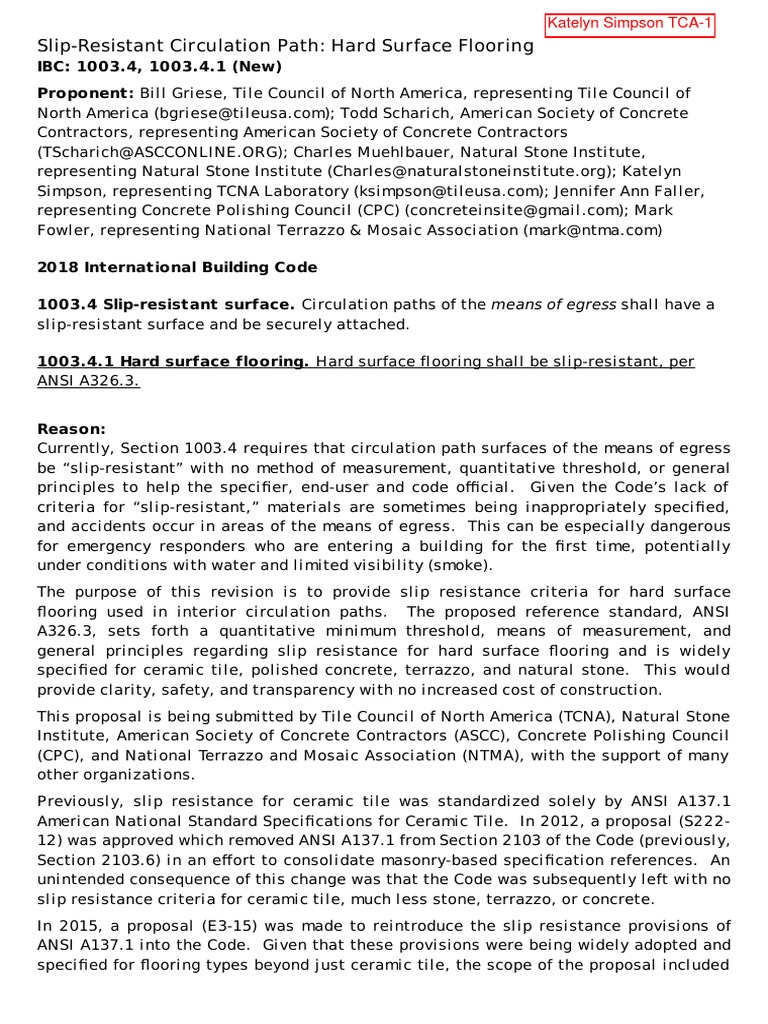 TCA 1 Hard Surface Flooring Proposal and Reason Statement | PDF ...