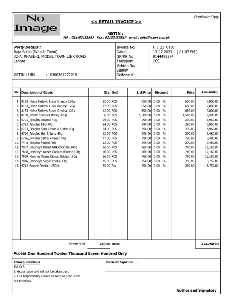 Raja Wapda Food Bill | PDF | Foods | Cooking