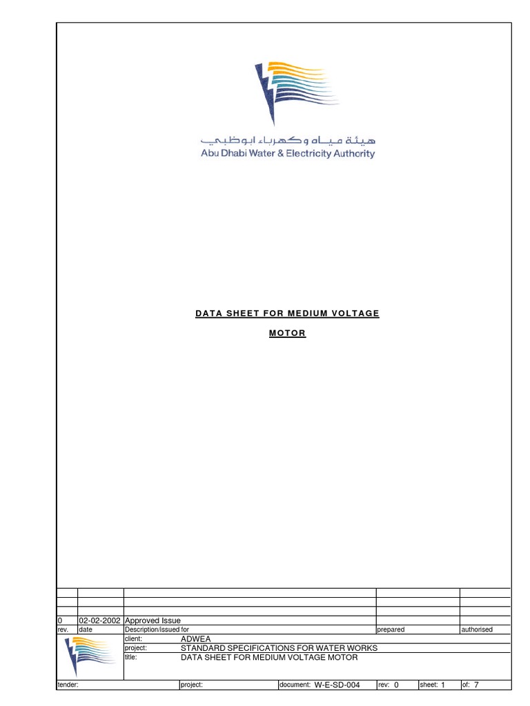 Data Sheet For Medium Voltage Motor | PDF | Electric Motor ...
