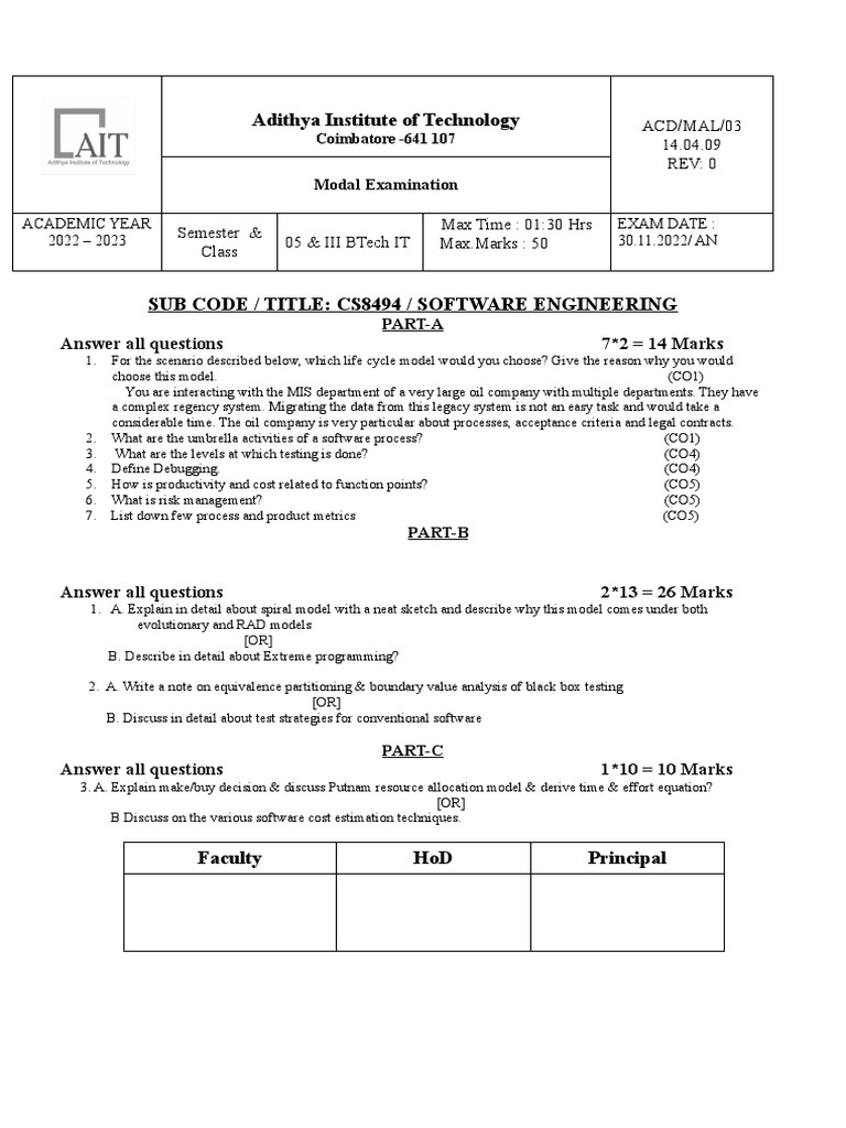 SE QPretest IA1 | PDF | Product Lifecycle | Computer Engineering
