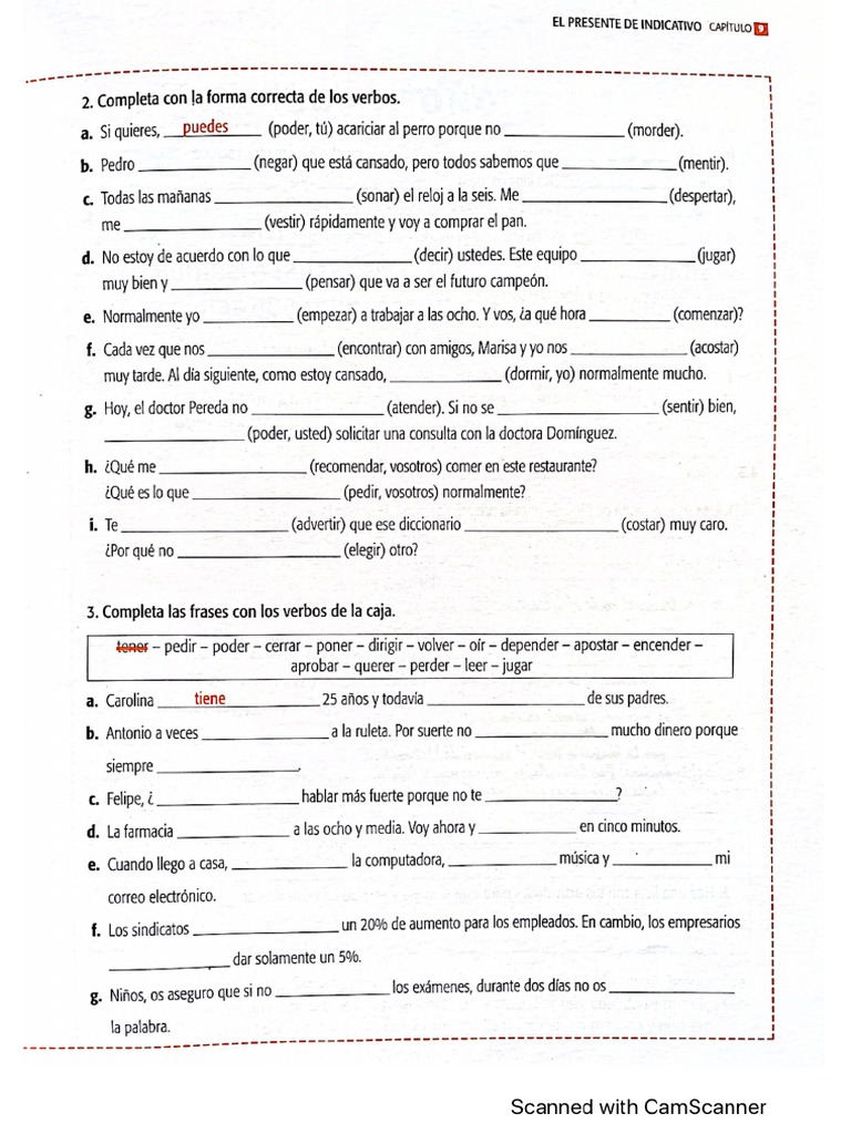 Verbos - Ejercicio1 | PDF