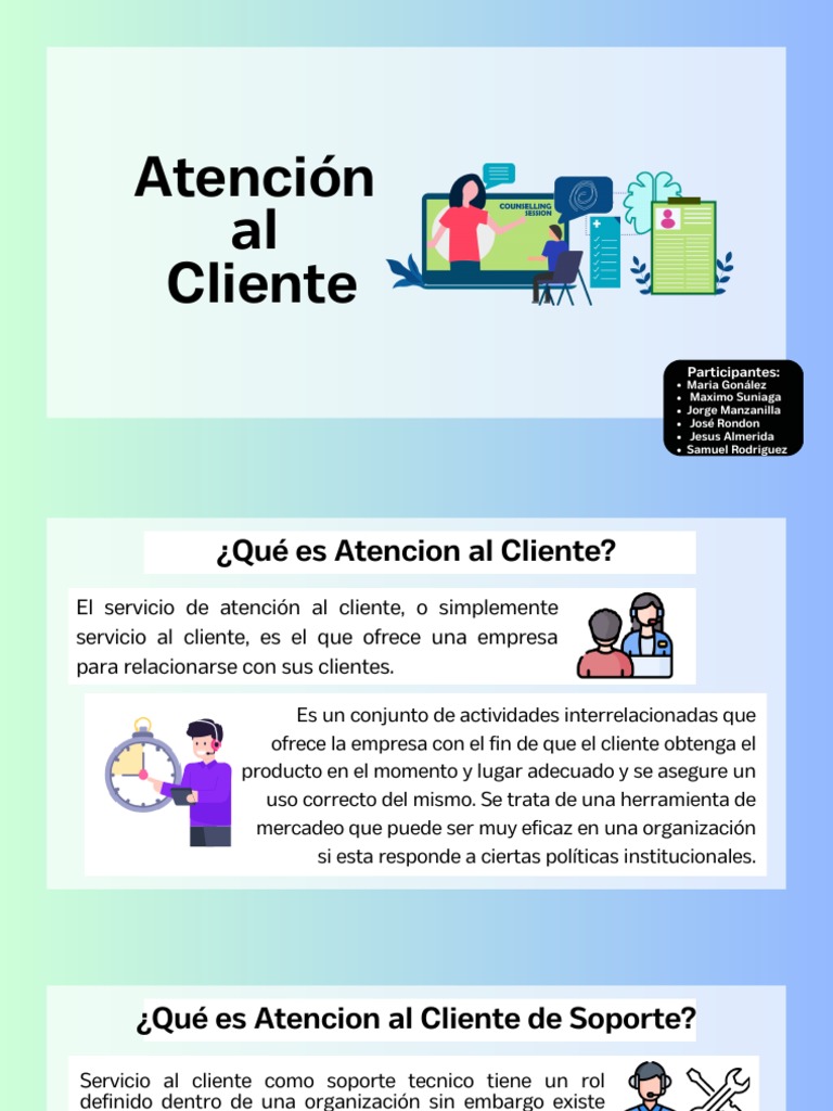 Atención y Soporte al Cliente | PDF | Servicio al Cliente | Soporte técnico