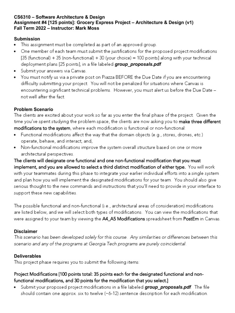 CS6310 A4 Architecture - Design Fall2022 | PDF | Computer Security | Security