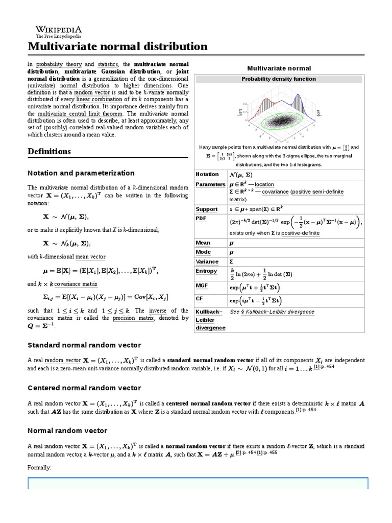 Multivariate Normal Distribution | PDF | Normal Distribution | Covariance Matrix