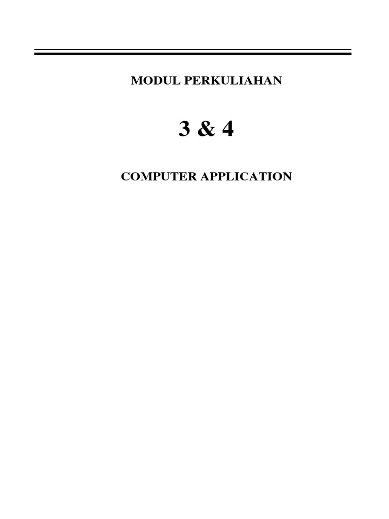 Modul 3 & 4 Computer Application | PDF