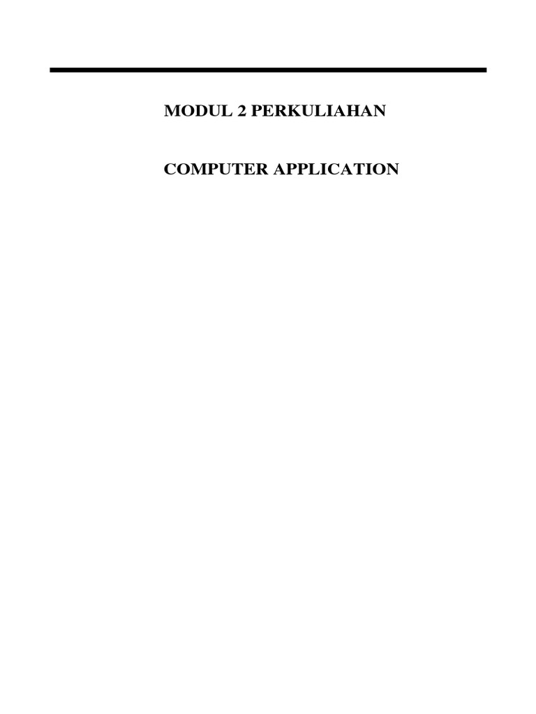 Modul 2 Computer Application | PDF