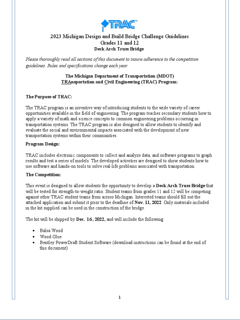 TRAC Bridge Competition Grades 11 12 | PDF | Bridge | Legal Remedy