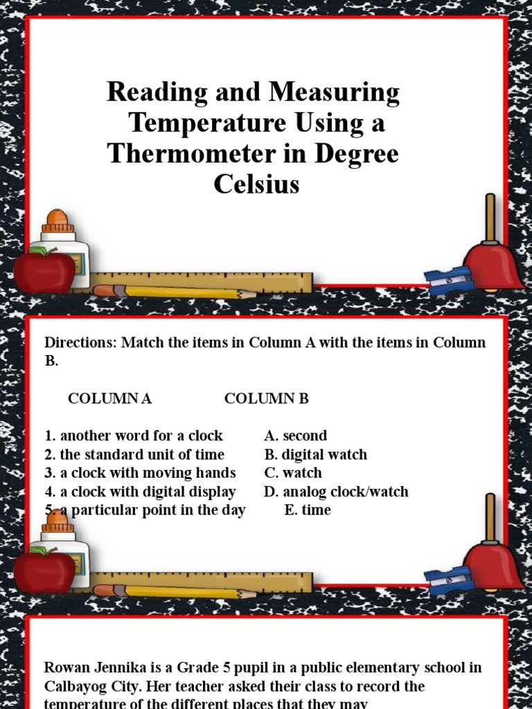 Reading and Measuring tHERMOMETER | PDF
