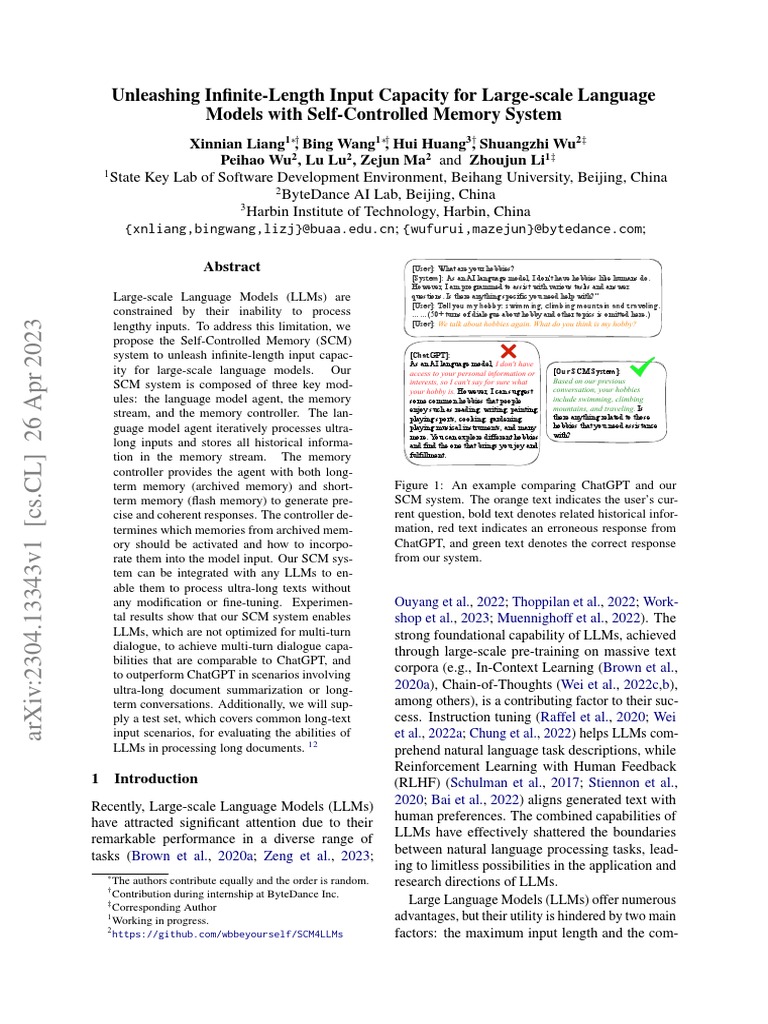 Self Controlled Memory System 2304 13343 Pdf Memory Information Retrieval