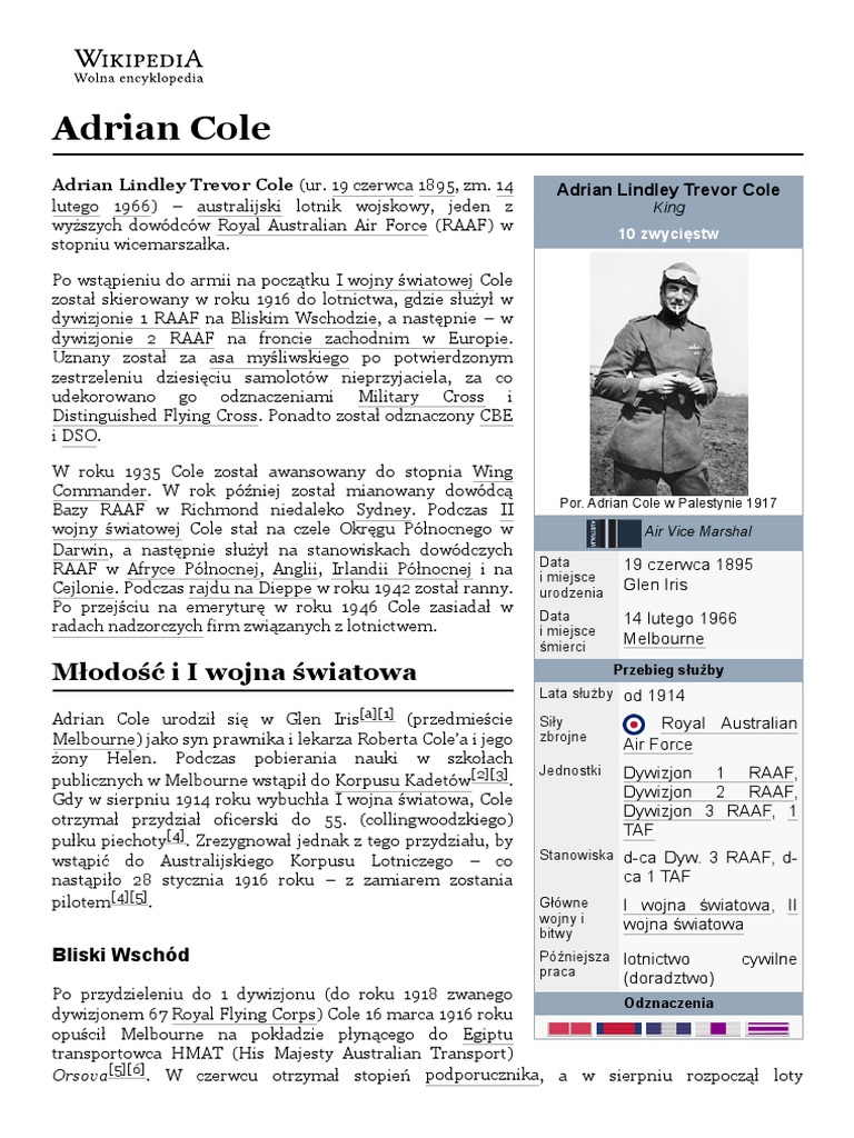 Adrian Cole - Wikipedia, Wolna Encyklopedia | PDF