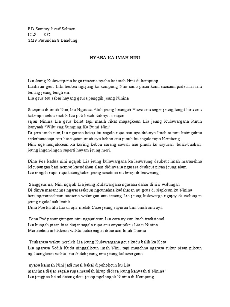 Nyaba Ka Imah Nini | PDF