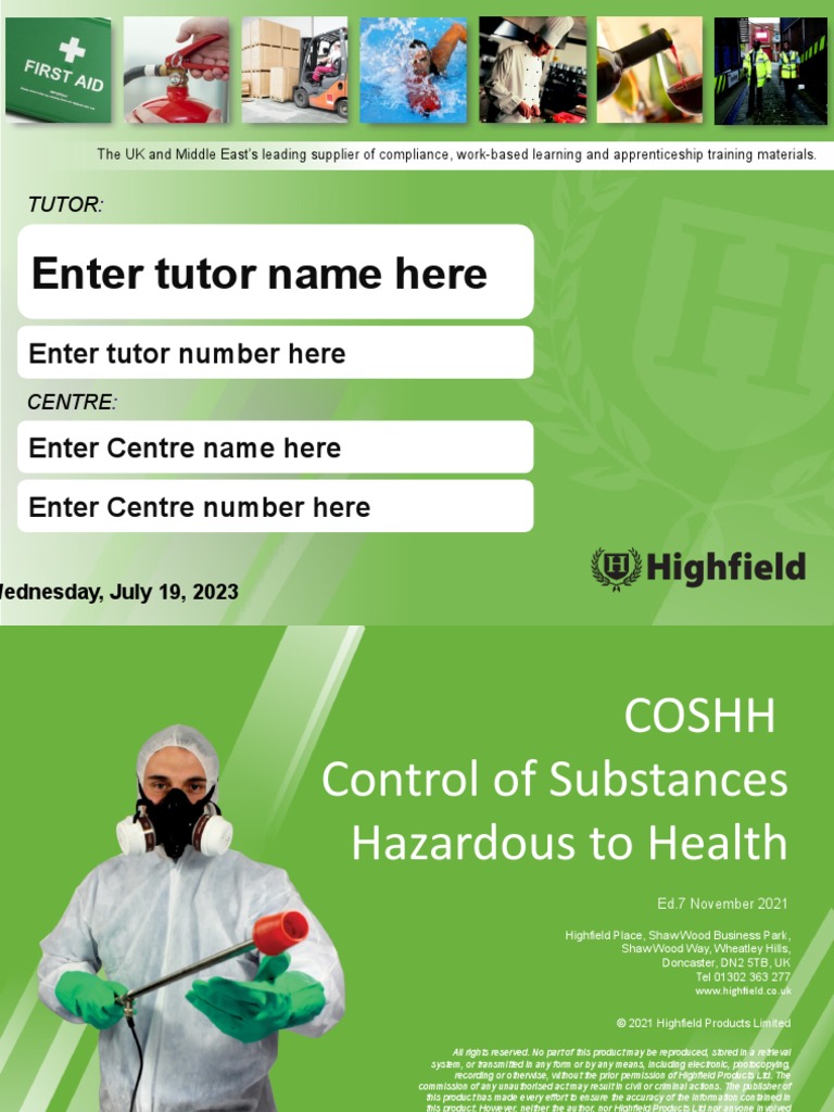 COSHH | PDF | Toxicity | Hazards