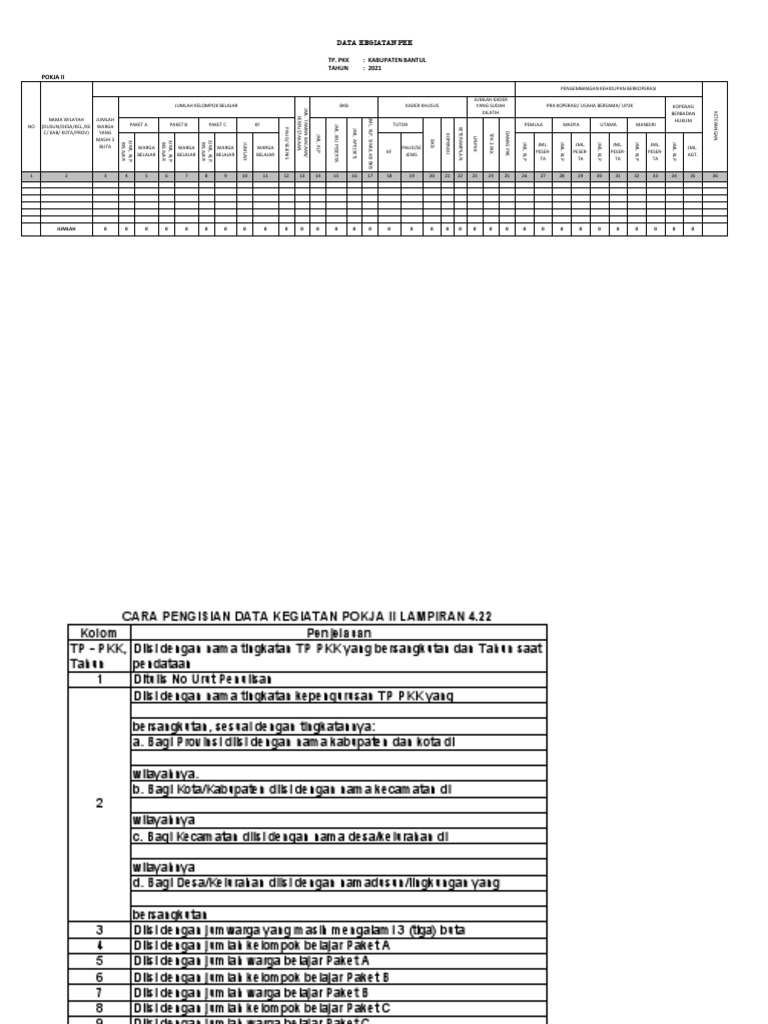 Buku Bantu 6 Data Kegiatan PKK Pokja 2 | PDF
