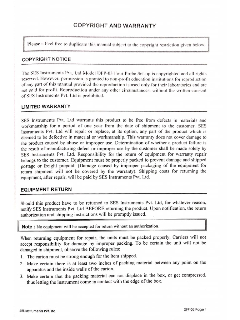 Four Probe Experiment | PDF