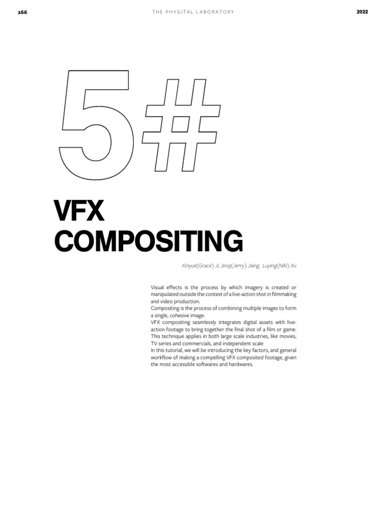 Reference Vfx Compositing From The Phygital Laboratory User Manual I Pdf 3 D Computer 