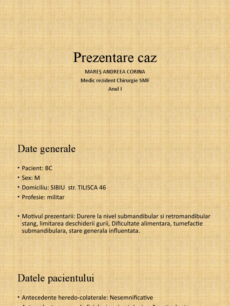 Prezentare de Caz Chirurgie BMF | PDF