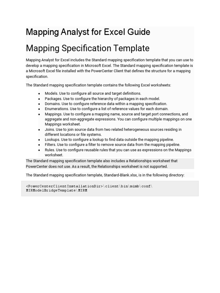 Mapping Specification Template | PDF