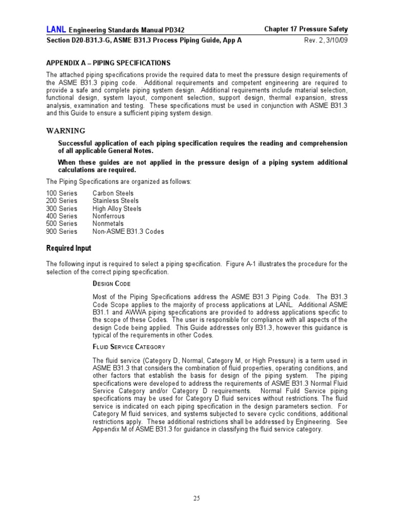 Appx A Pipe Spec | PDF | Pipe (Fluid Conveyance) | Civil Engineering