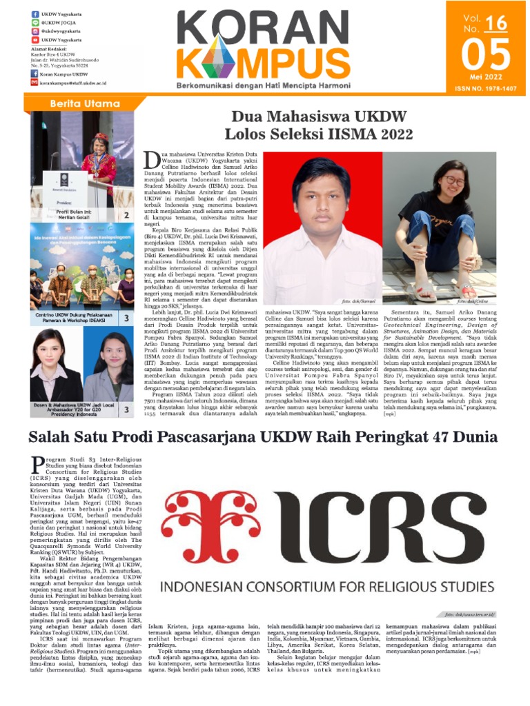 Koran Kampus UKDW Edisi 5 Vol. 16 | PDF