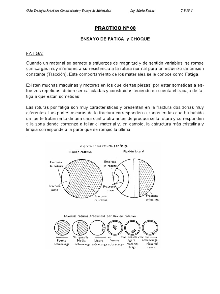 Práctico 8 - 2022 Fatiga | PDF | Fatiga (material) | Ingeniería estructural