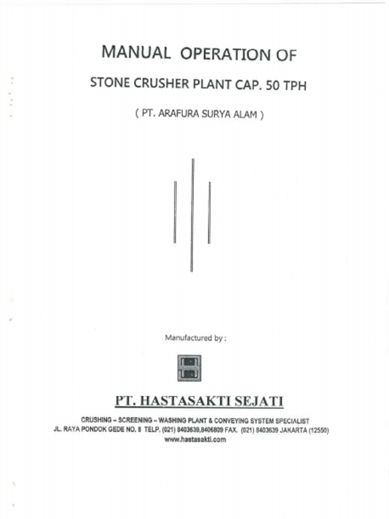 Manual Operation Temporary Crusher 50 TPH | PDF