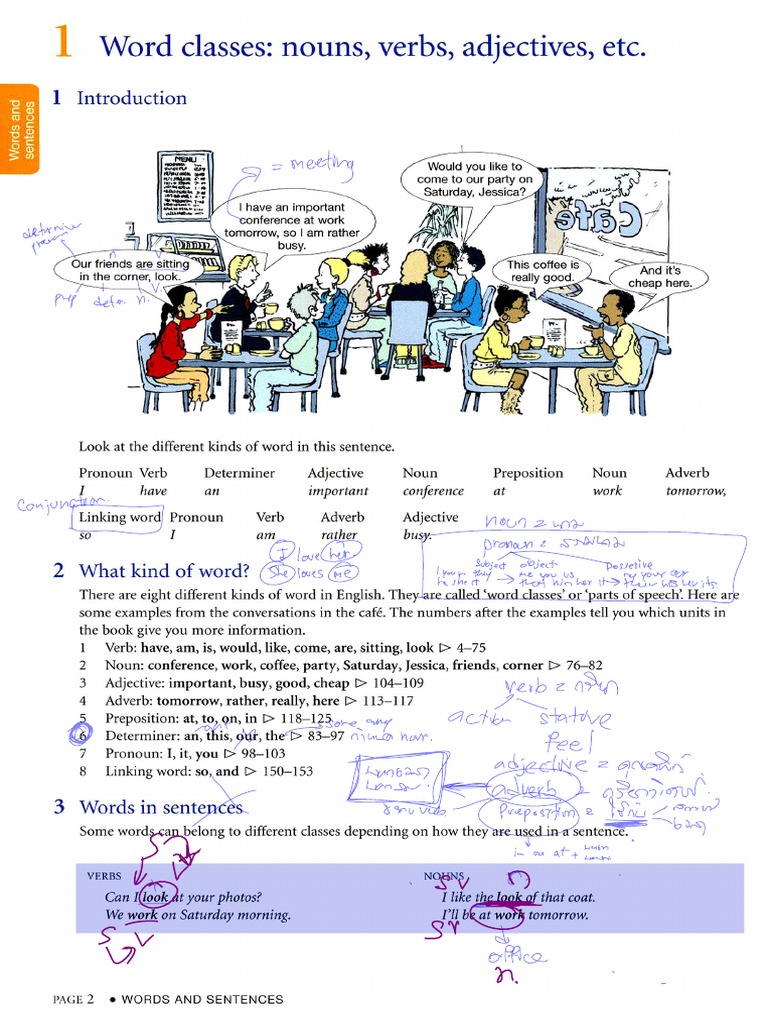 Word Classes Sentence Structure Direct Indirect Objects Pdf