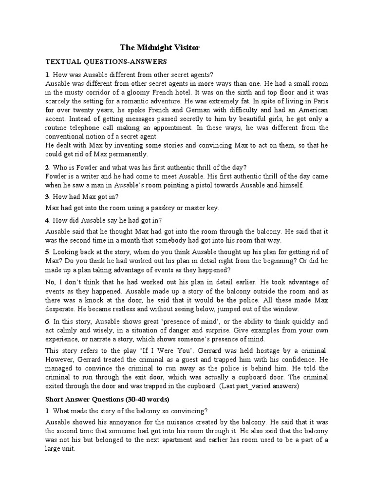 The Midnight Visitor | PDF