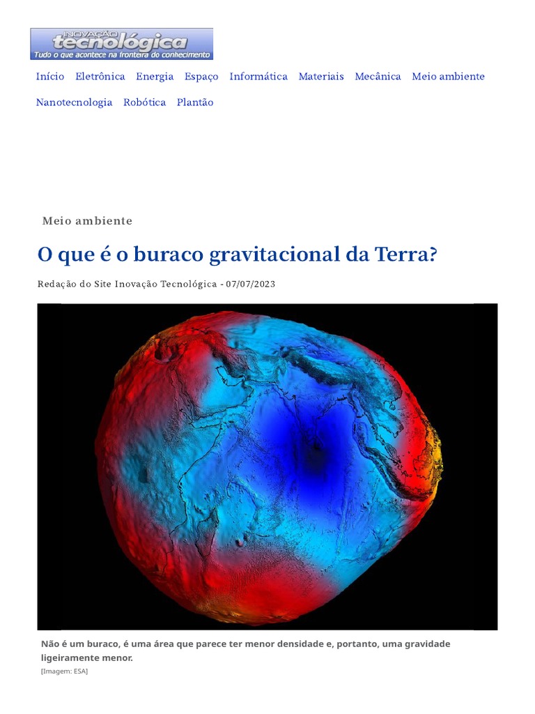 O que é o buraco gravitacional da Terra_ | PDF | Gravidade | Terra