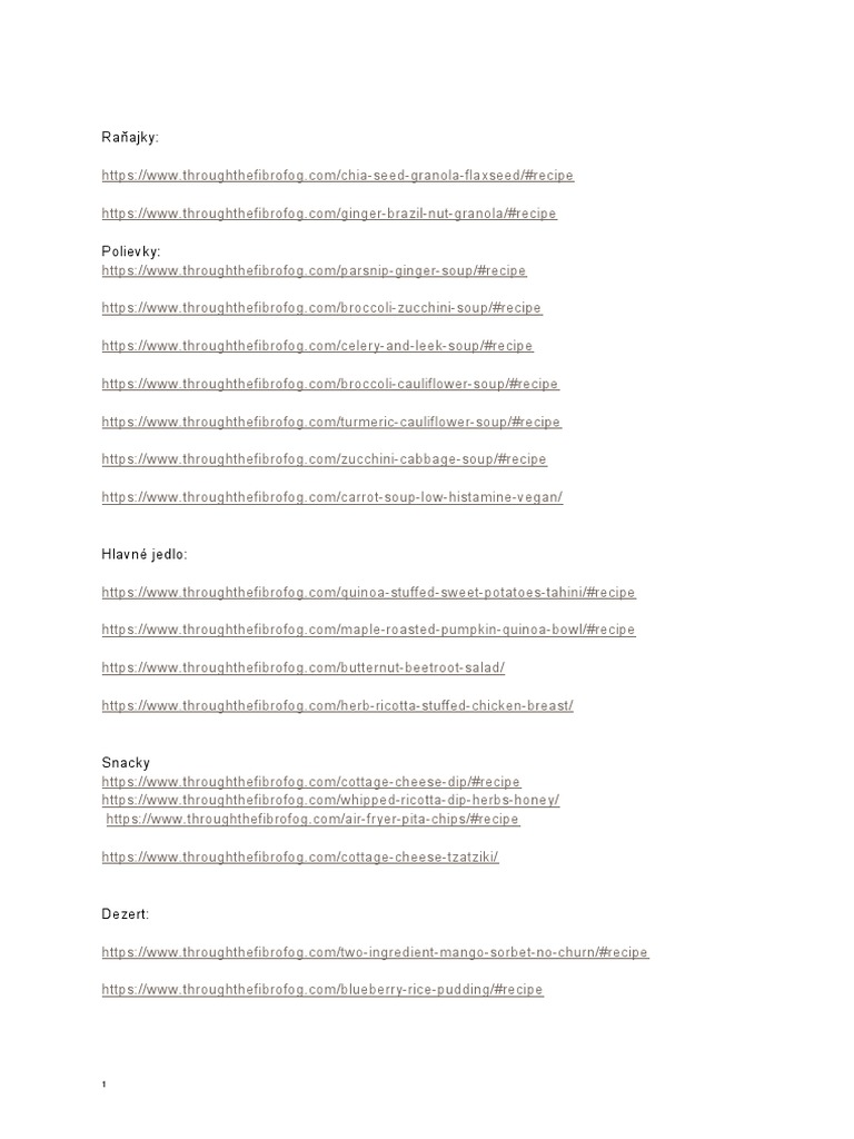 Recepty Pre Histaminikov | PDF | Cooking, Food & Wine