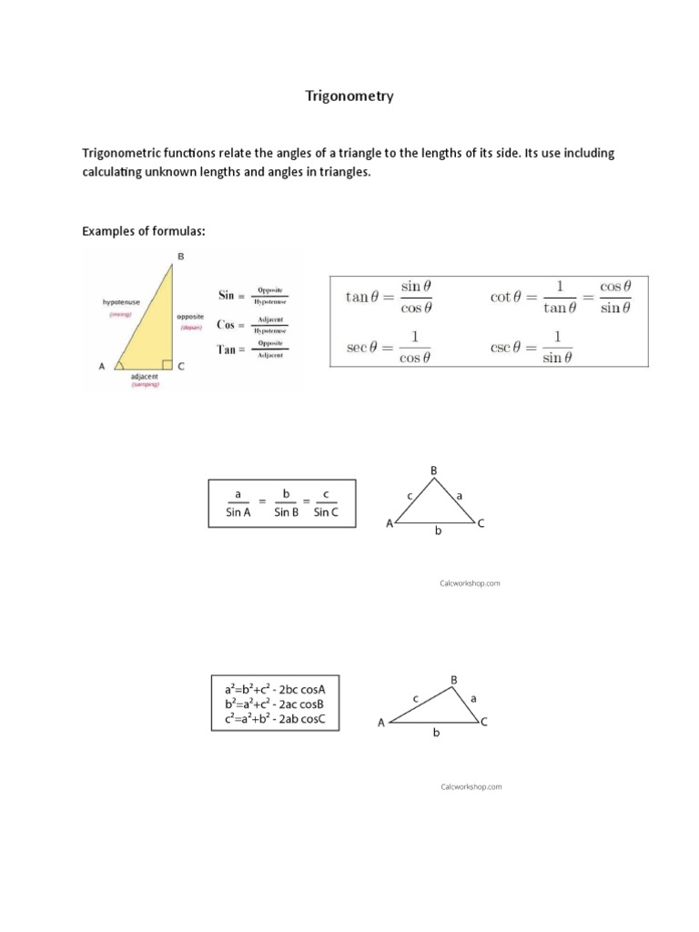 Trigonometry Report | PDF