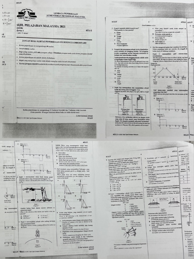 SPM 2021 Paper 1 and 2 | PDF