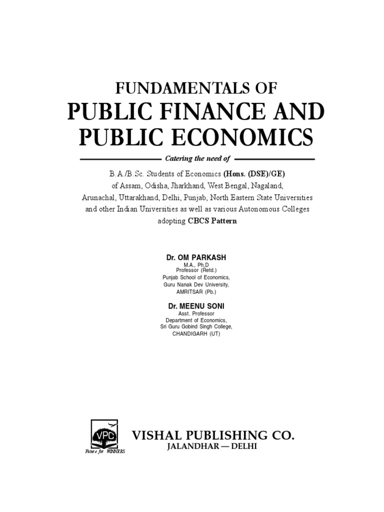 Fundamentals of Public Finance & Economics | PDF | Taxes | Value Added Tax