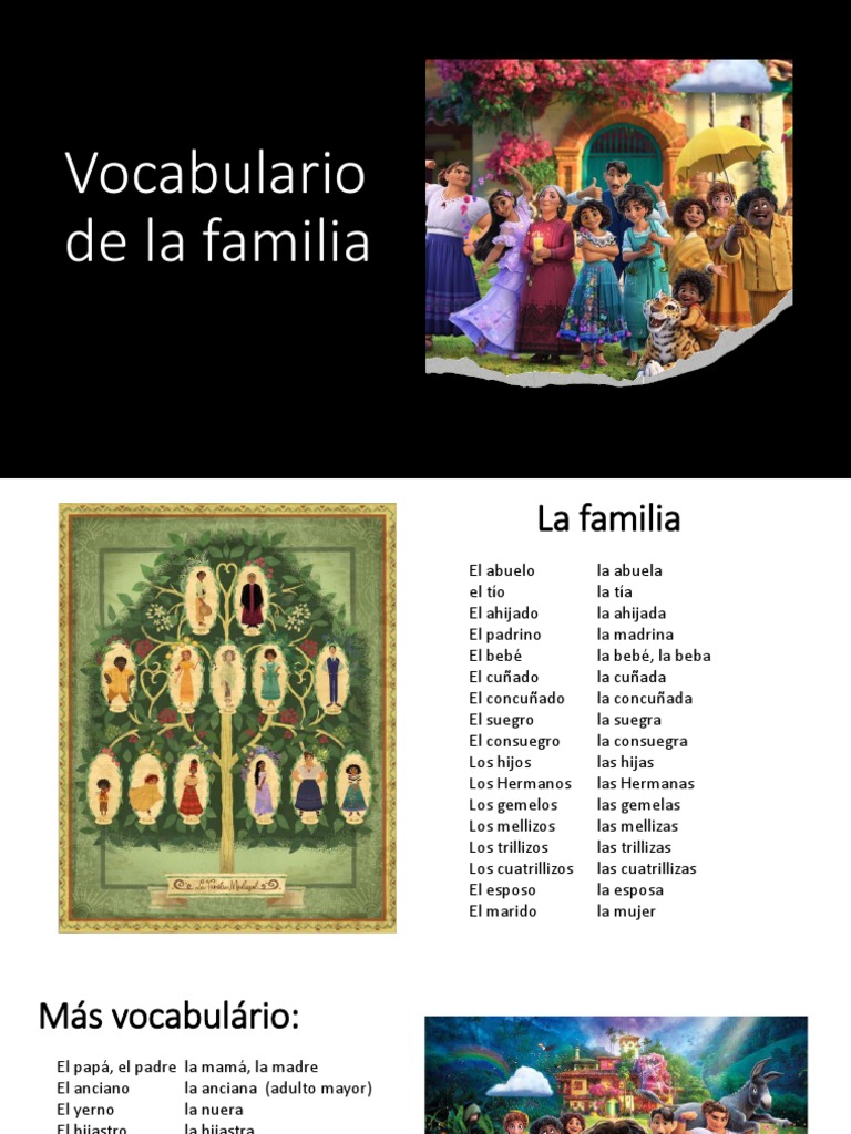 Vocabulario de la Familia en Español | PDF | Salud y bienestar