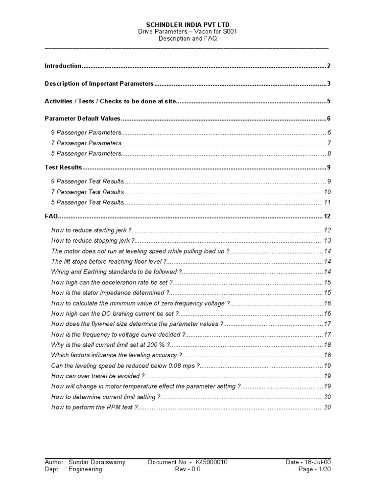 Drive Parameters | PDF | Electric Motor | Acceleration