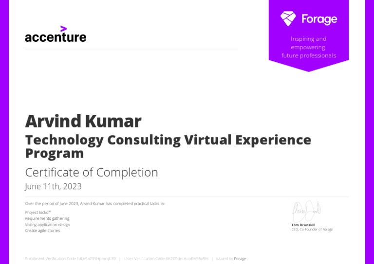 Forage Accenture Certificate | PDF