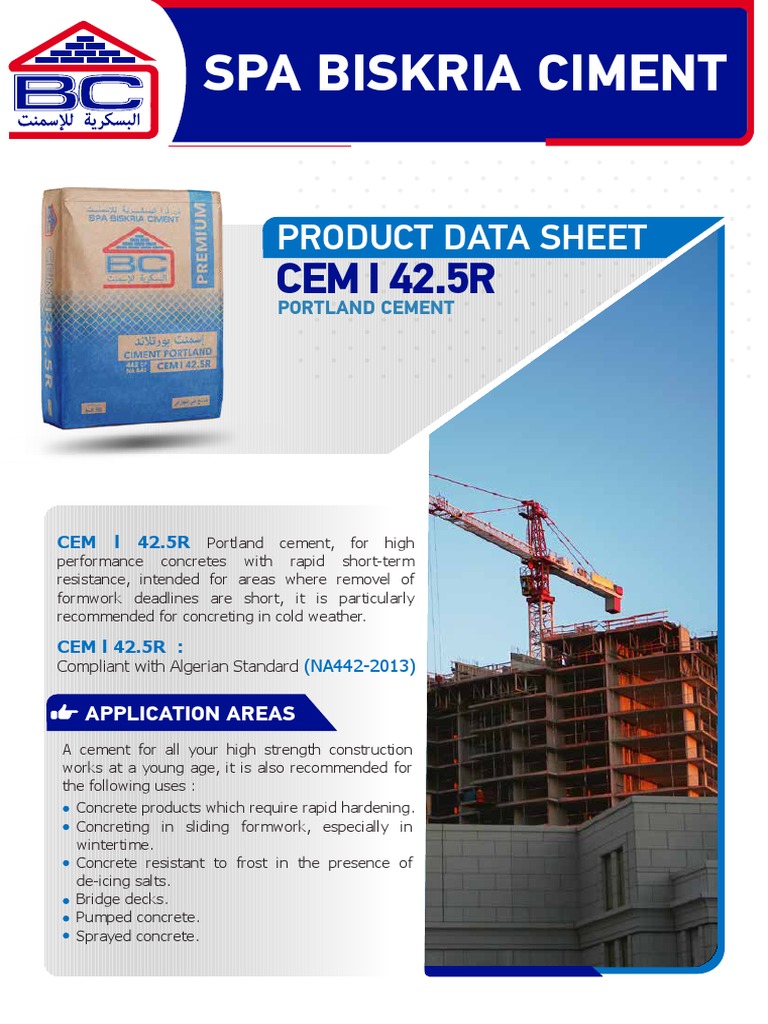 Cemi42 5r-En | PDF | Concrete | Cement