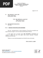 Request Letter For The Baranggay Tanod | PDF