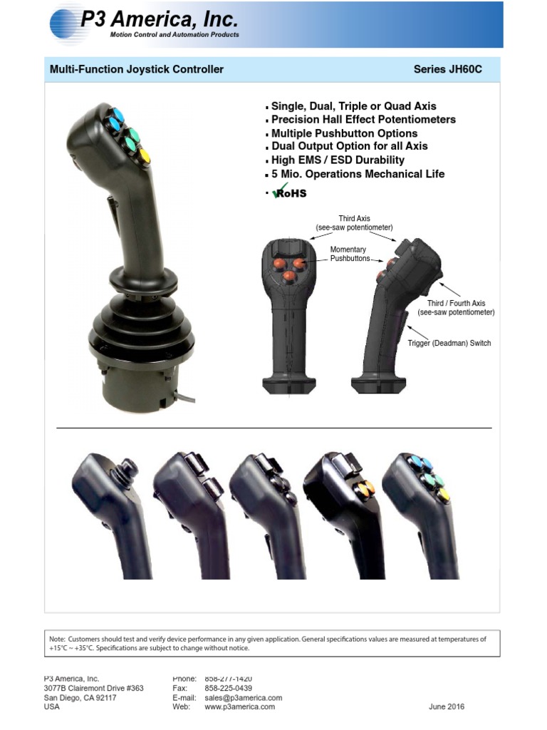 Joystick jh60c Data Sheet | PDF | Electrical Resistance And Conductance ...