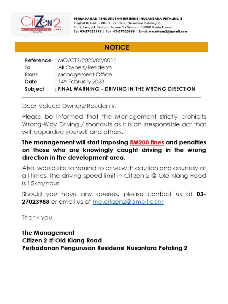 Final Warning - Driving in The Wrong Direction | PDF | Technology ...