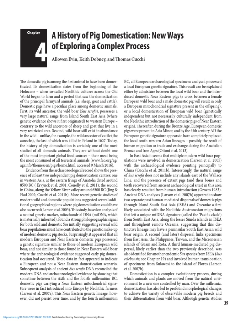 A History of Pig Domestication: New Ways of Exploring A Complex Process ...