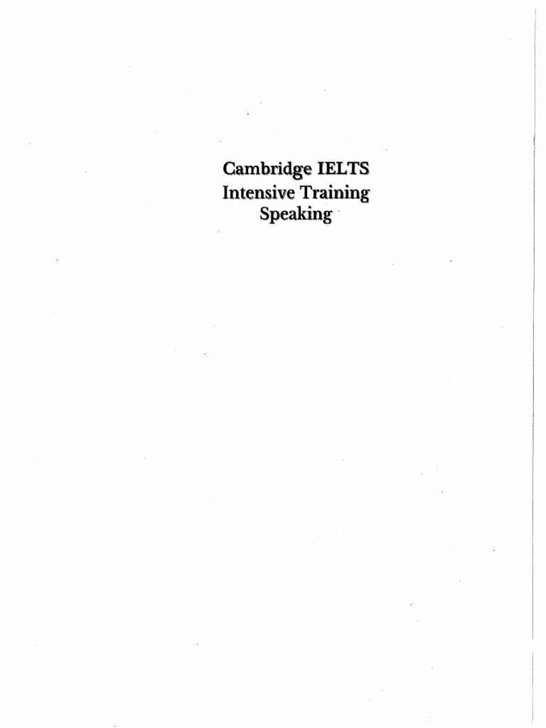Cambridge IELTS Intensive Traing Speaking | PDF