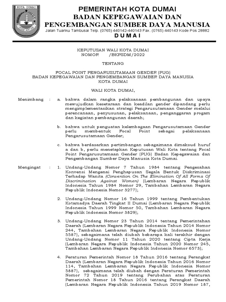 SK Focal Point Gap GBS Kak BKPSDM 2022 | PDF