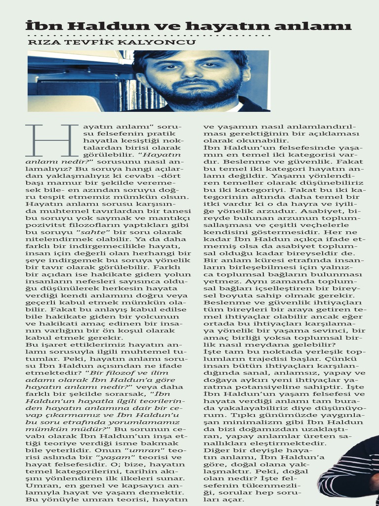 İbn Haldun - Rıza Tevfik Kalyoncu | PDF
