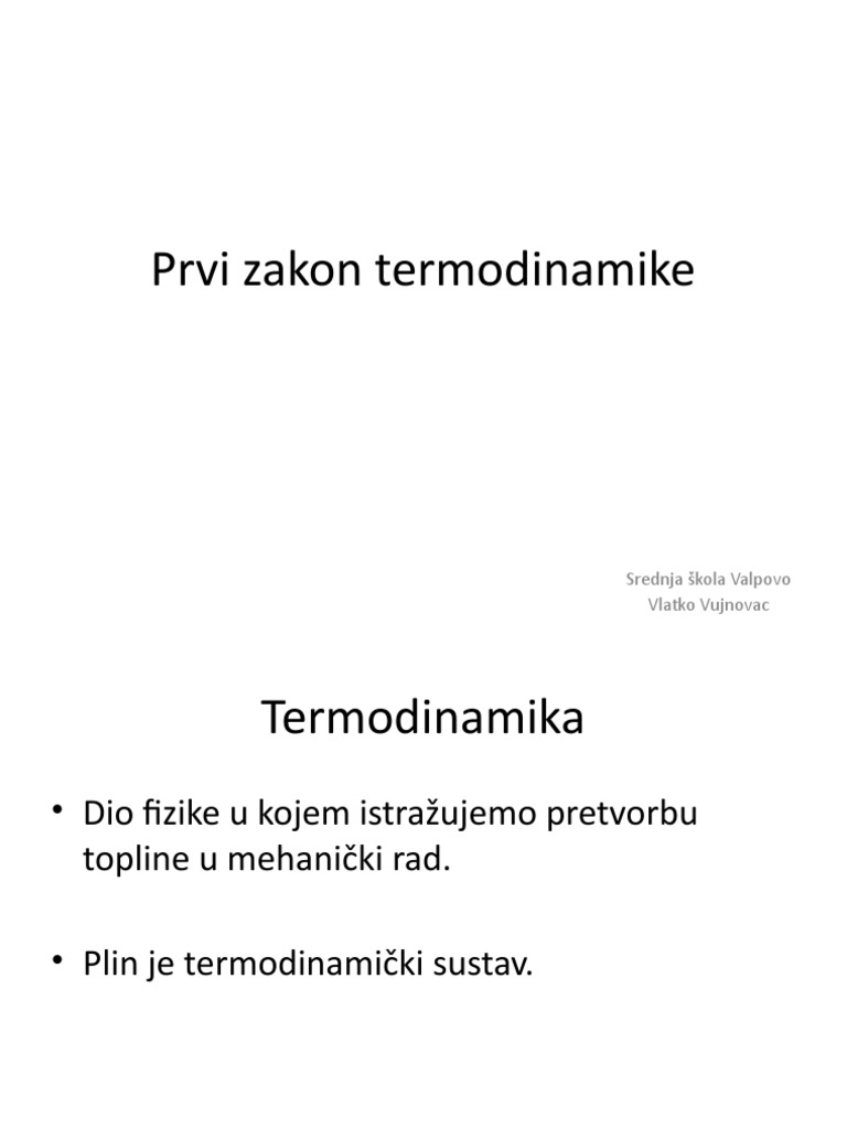 Prvi Zakon Termodinamike | PDF