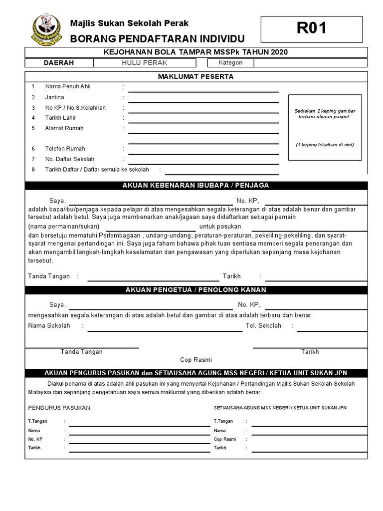 Borang R01 | PDF