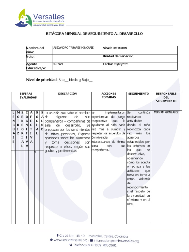 Bitacora de Junio Prejardin | PDF